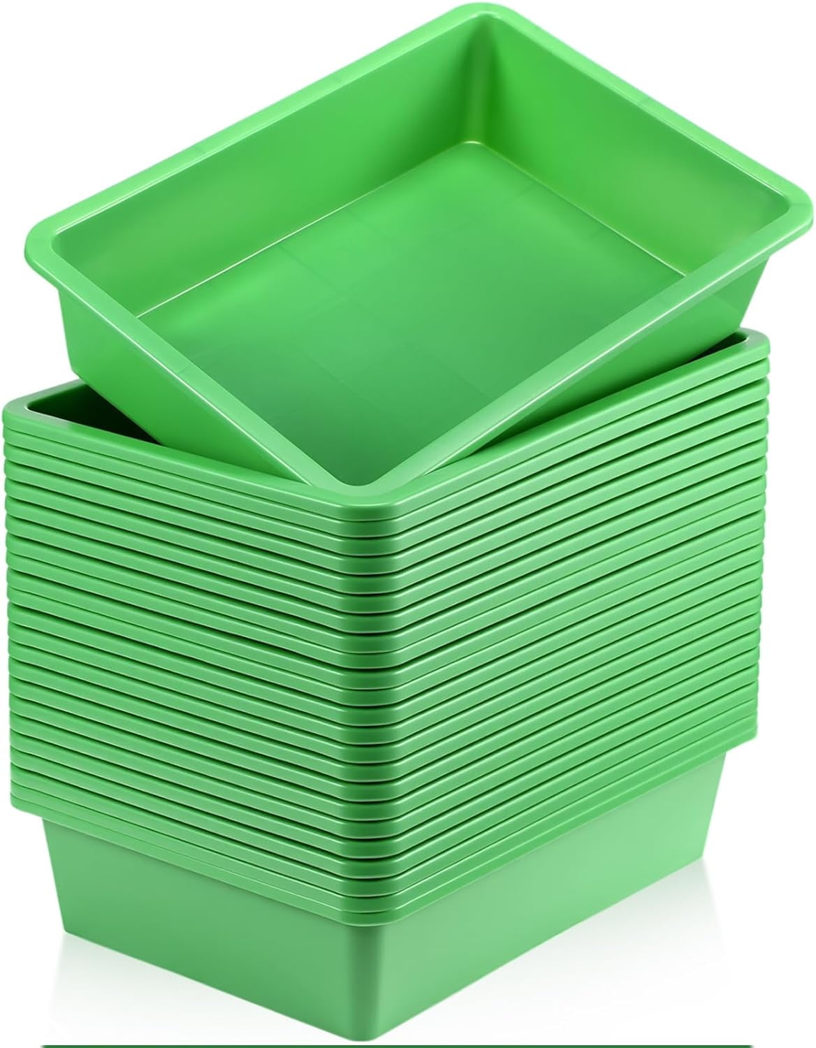 24 Packs Plastic Trays for Classroom, Stackable Thick Flat Paper Letter ...