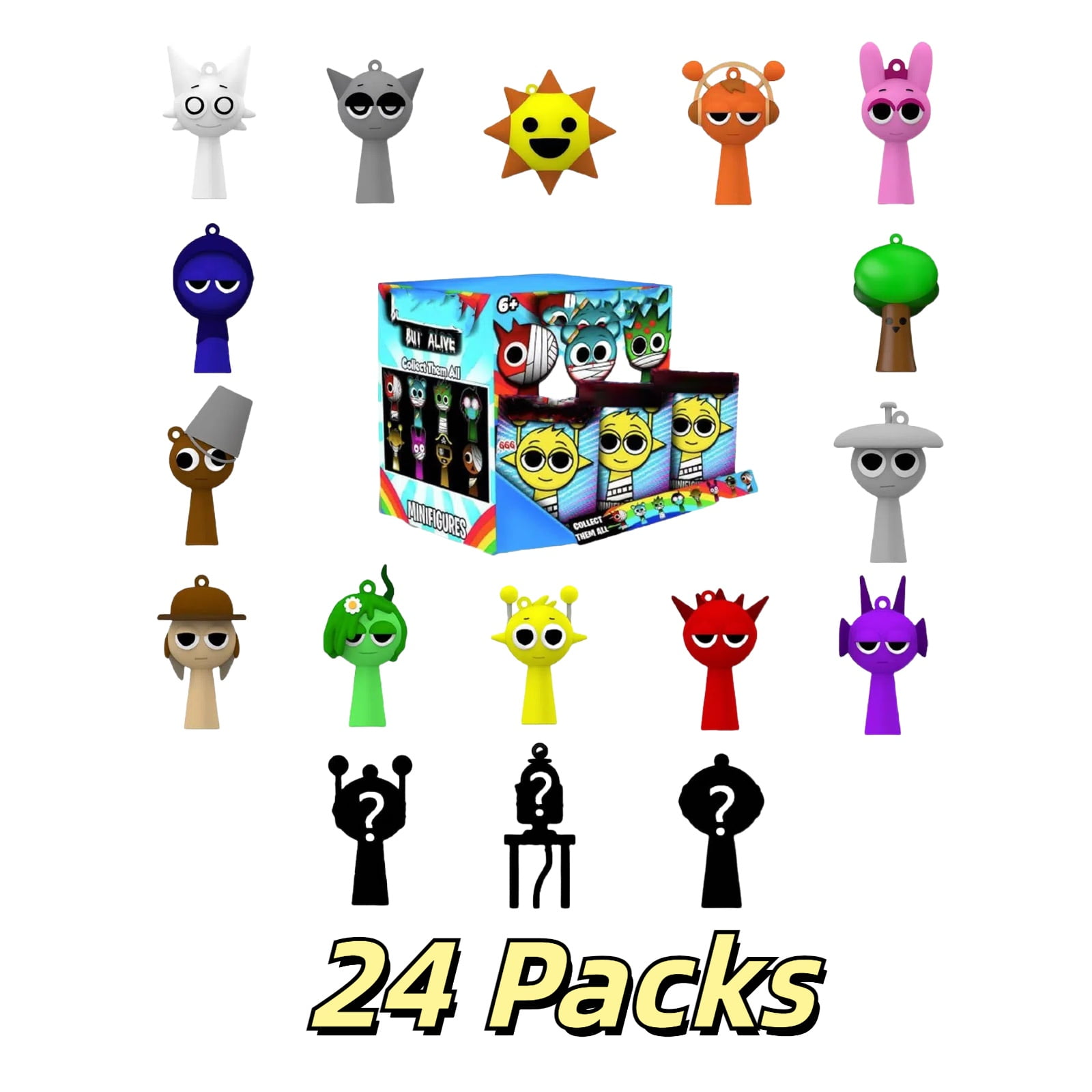 24 Packs Sprunki Action Figure Mystery Box 3D, Sprunki Action Figures ...
