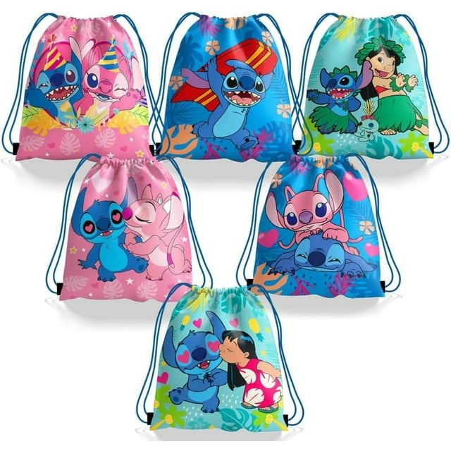 24 Packs Stitch Candy Drawstring Bags Stitch Party Drawstring Goodie Favor Bags for Stitch ...
