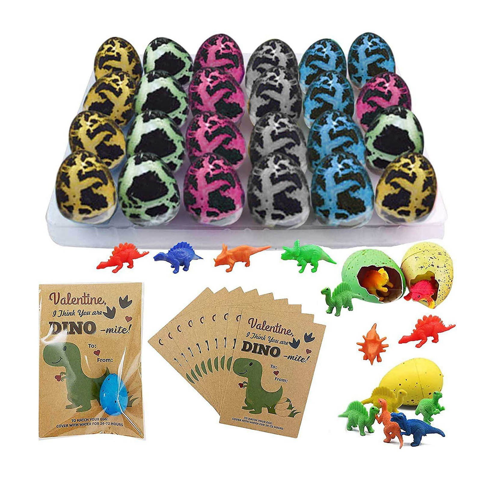 24 Packs Valentines Cards With Dinosaur Egg Hatching Bulk Funny Dino ...