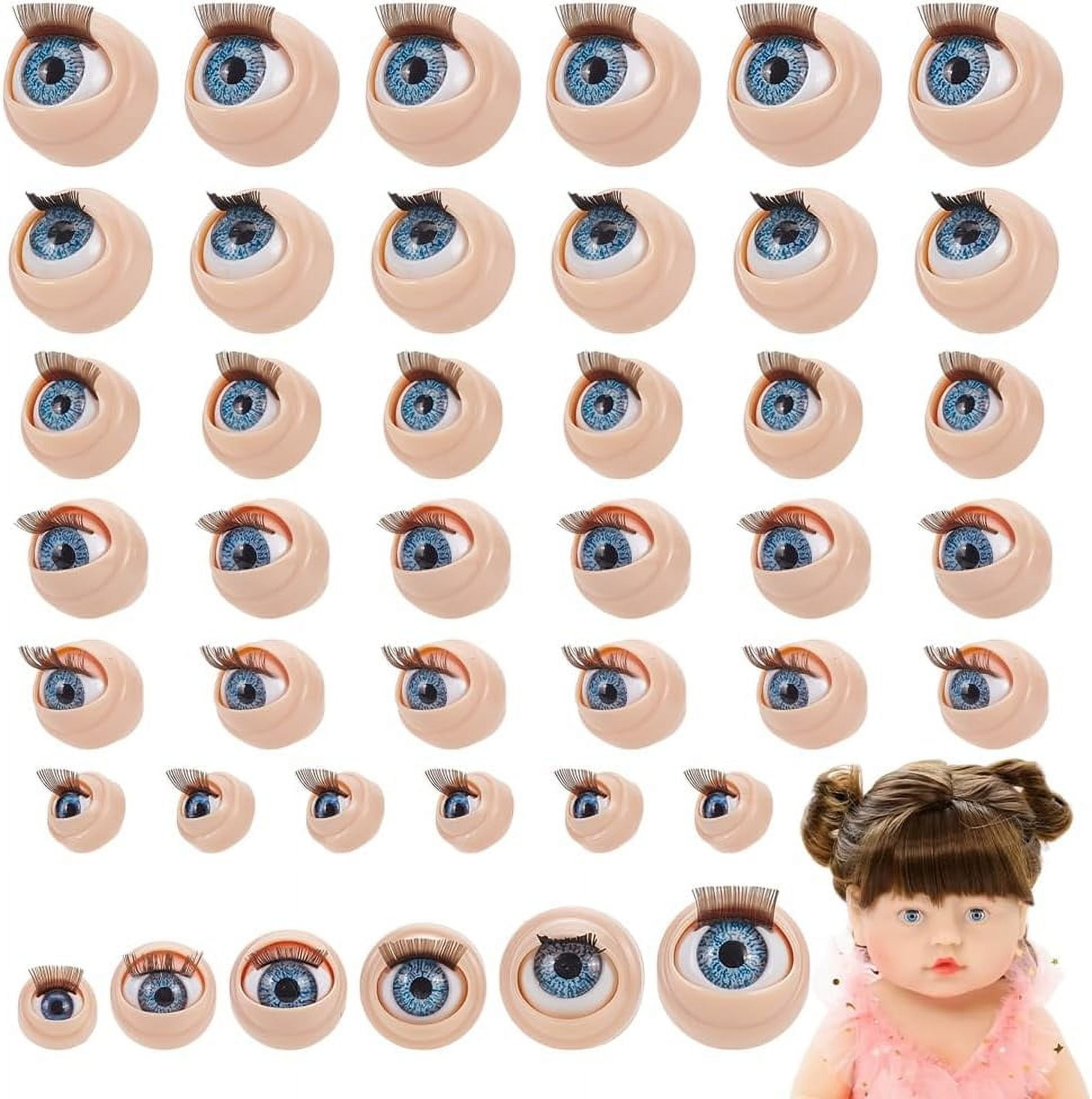 24 Pairs 3D Safety Eyes with Eyelash 6 Sizes 3D Simulated Eyeball ...