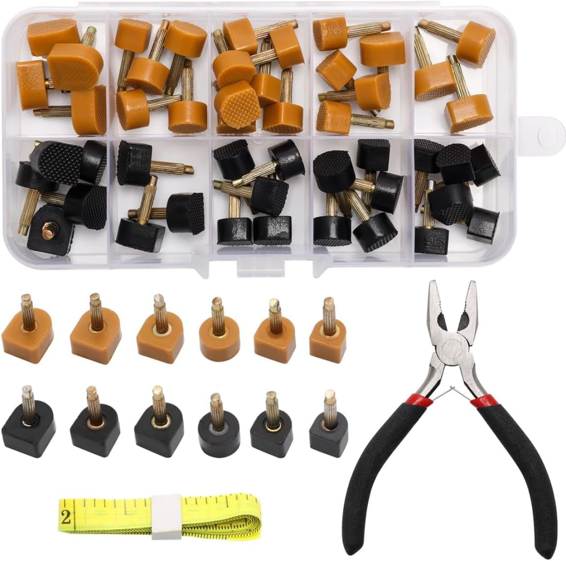 24 Pairs 6 Size High Heel Replacement Tips Kit with Upgrade Heel Caps ...