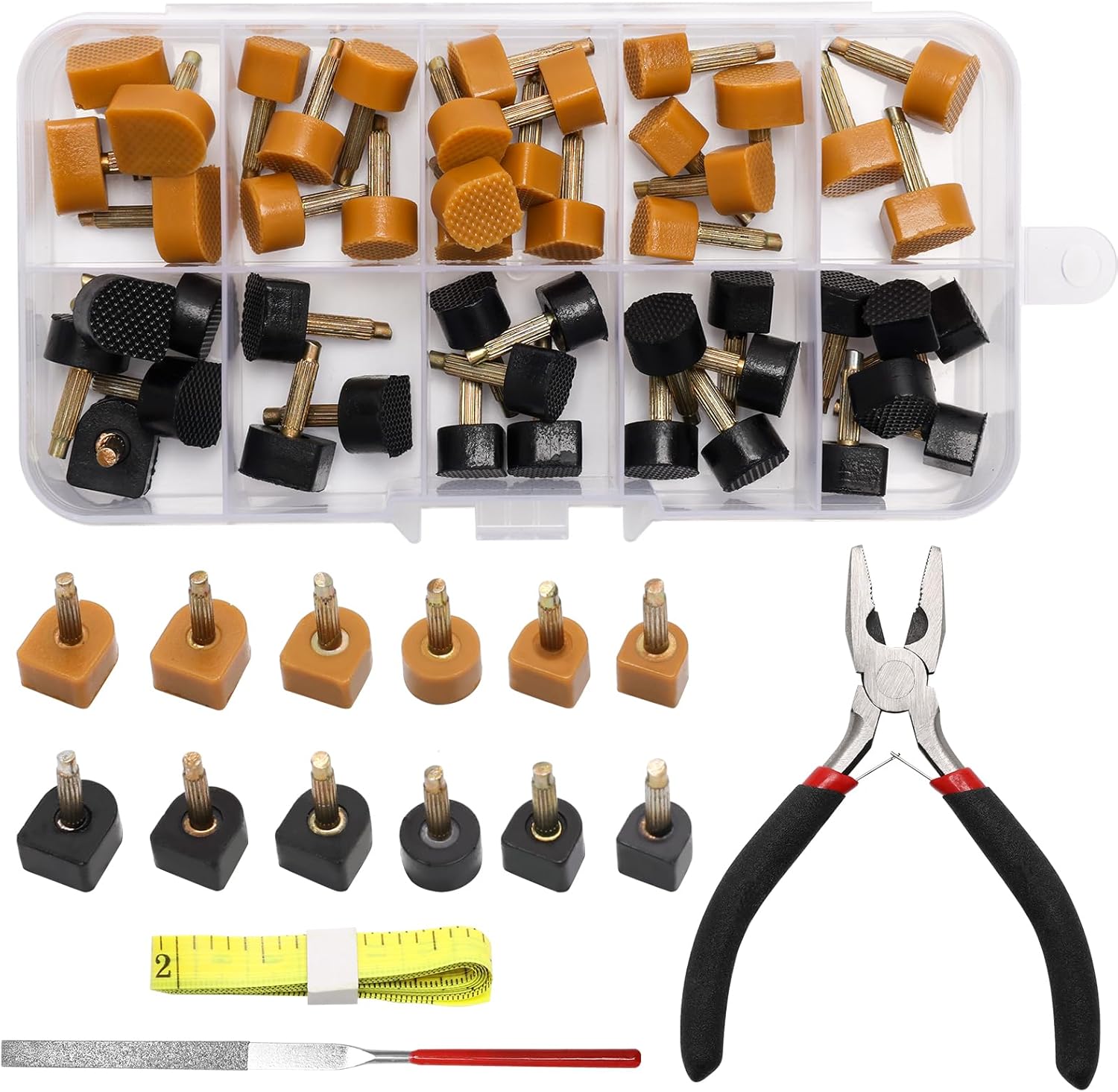 24 Pairs 6 Size High Heel Replacement Tips Kit with Upgrade Heel Caps ...