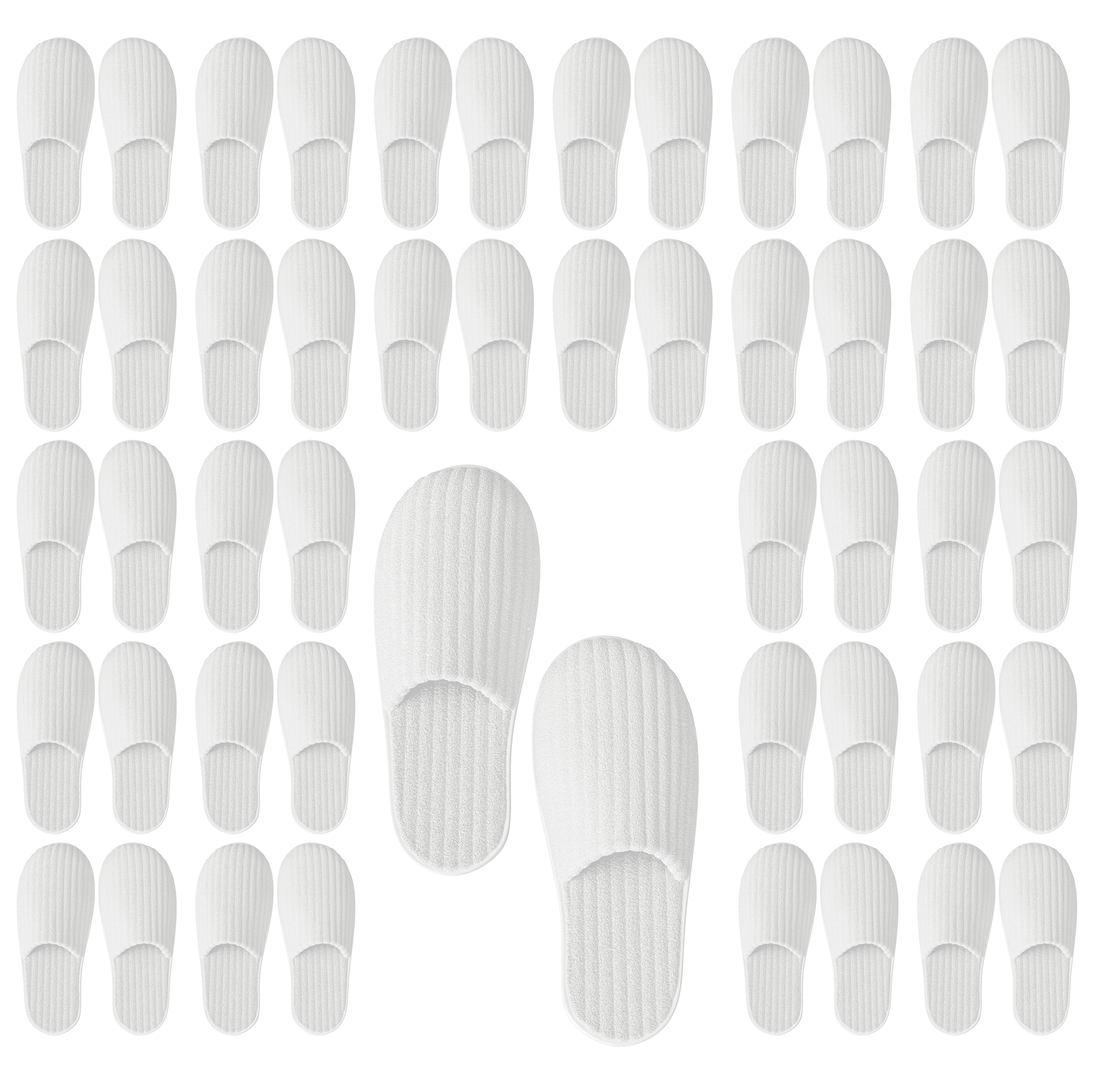 24 Pairs Closed Toe Spa Slippers Coral Fleece Washable Disposable Home ...