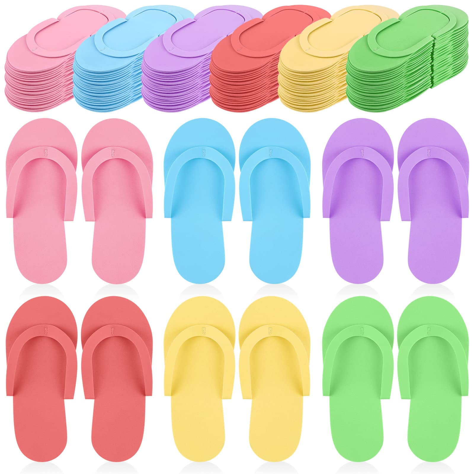 24 Pairs Disposable Pedicure Slippers Foam Disposable Slippers Pedicure ...