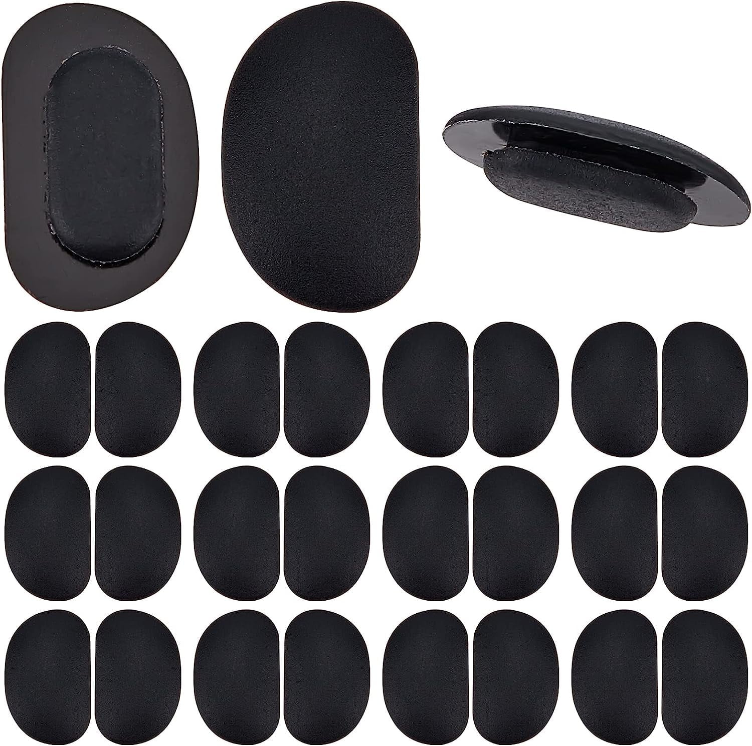 24 Pairs Embedded Eyeglasses Nose Pads Black Non-Slip D Shape Soft ...