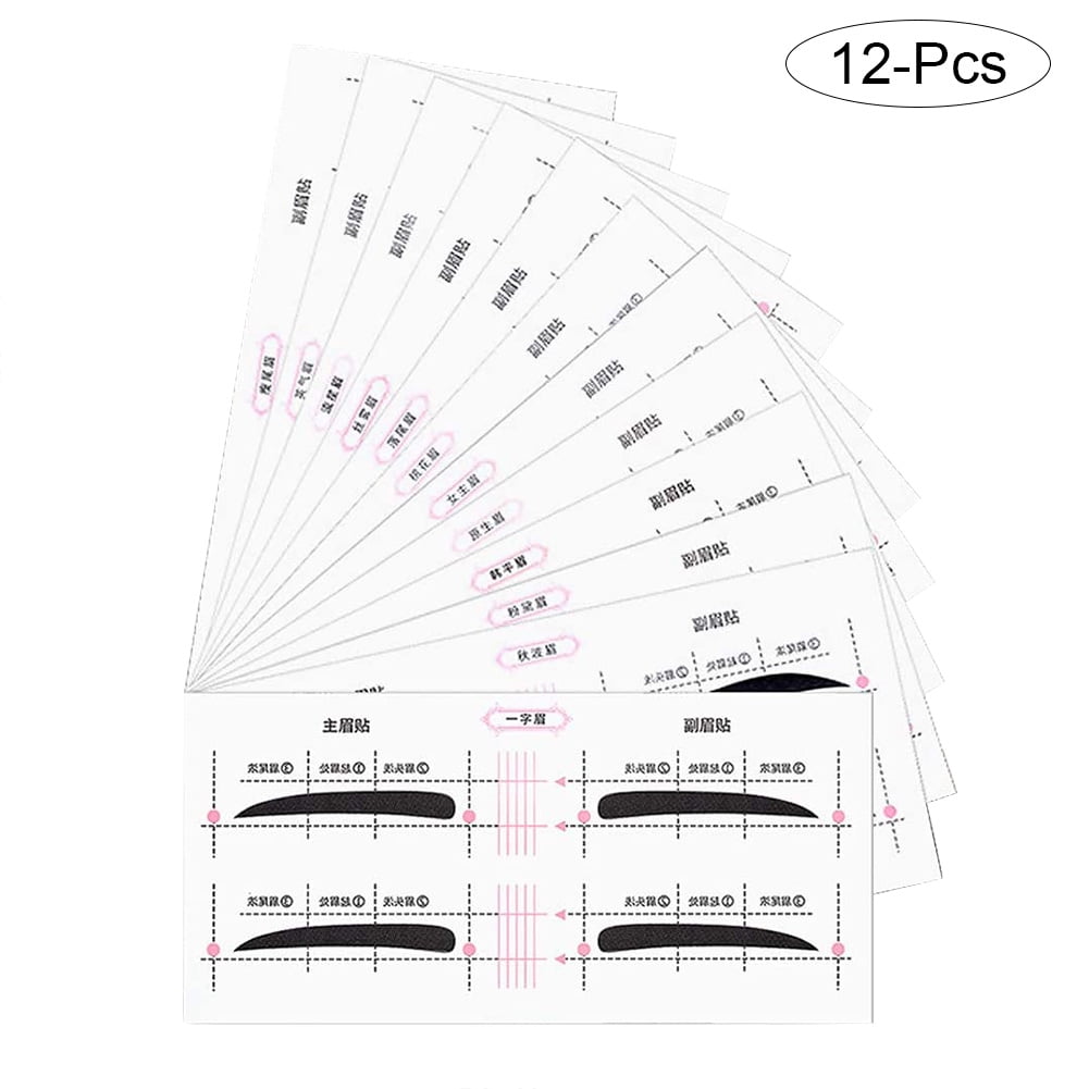 24 Pairs Professional Eyebrow Stencil Card Template Eyebrow Sticker ...