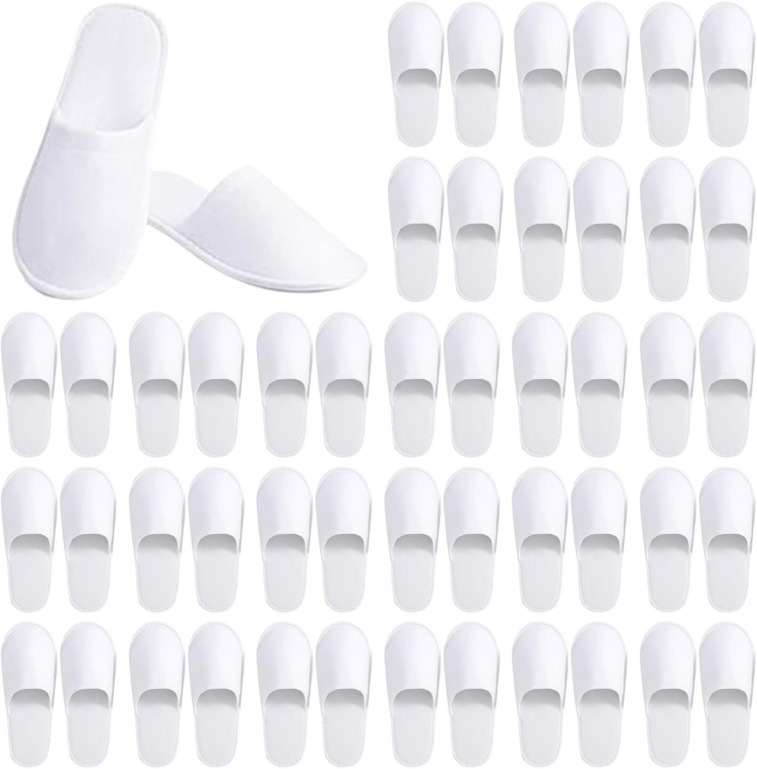 24 Pairs Spa Slippers, Cotton Velvet Closed Toe Slippers Disposable Spa ...