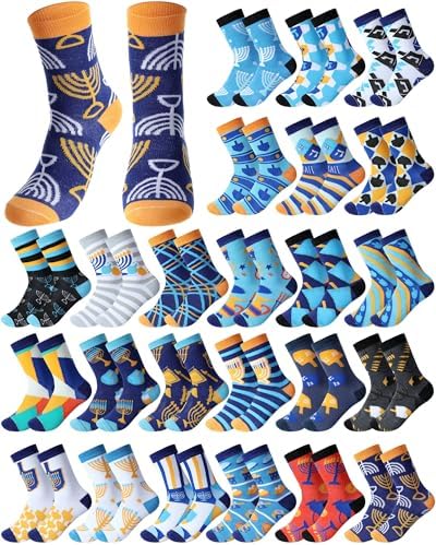 24 Pairs Thanksgiving Day Socks Novelty Turkey Fall Leaves Maple ...