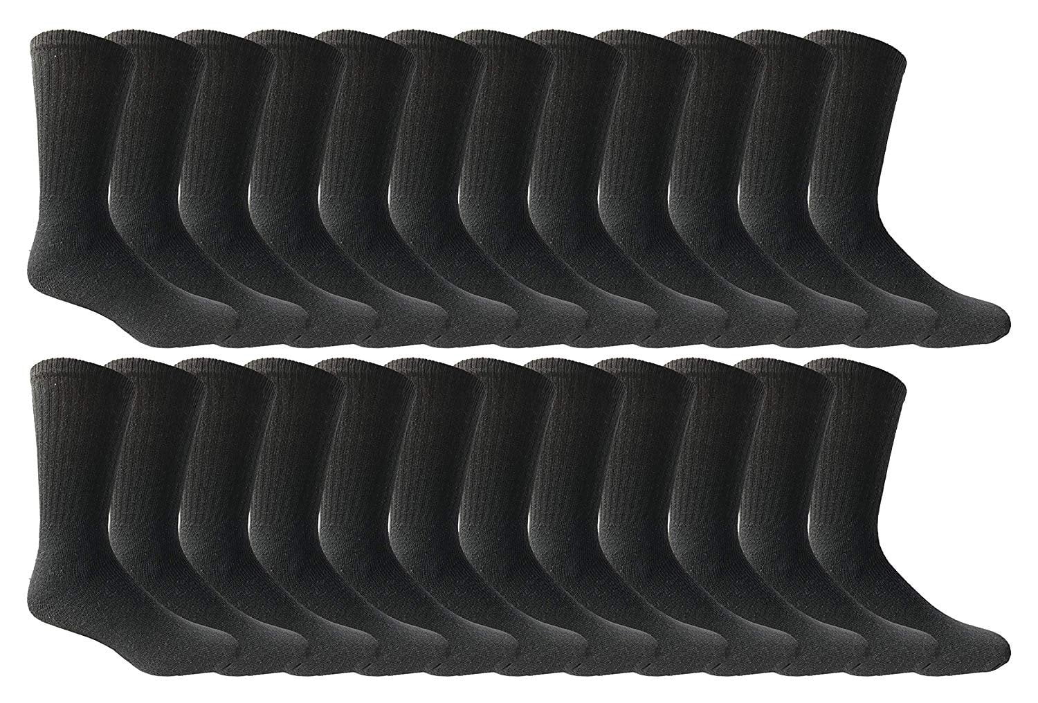 SOCKS'NBULK Mens Sports Crew Socks, Multipack Bulk Athletic Socks, 24 ...