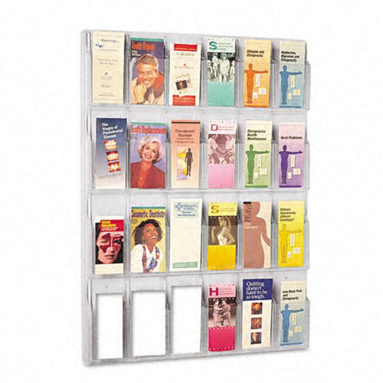 Work-of-Art 24 Pamphlet Reveal Display, Clear Plastic Rack, 30 in. Wide ...