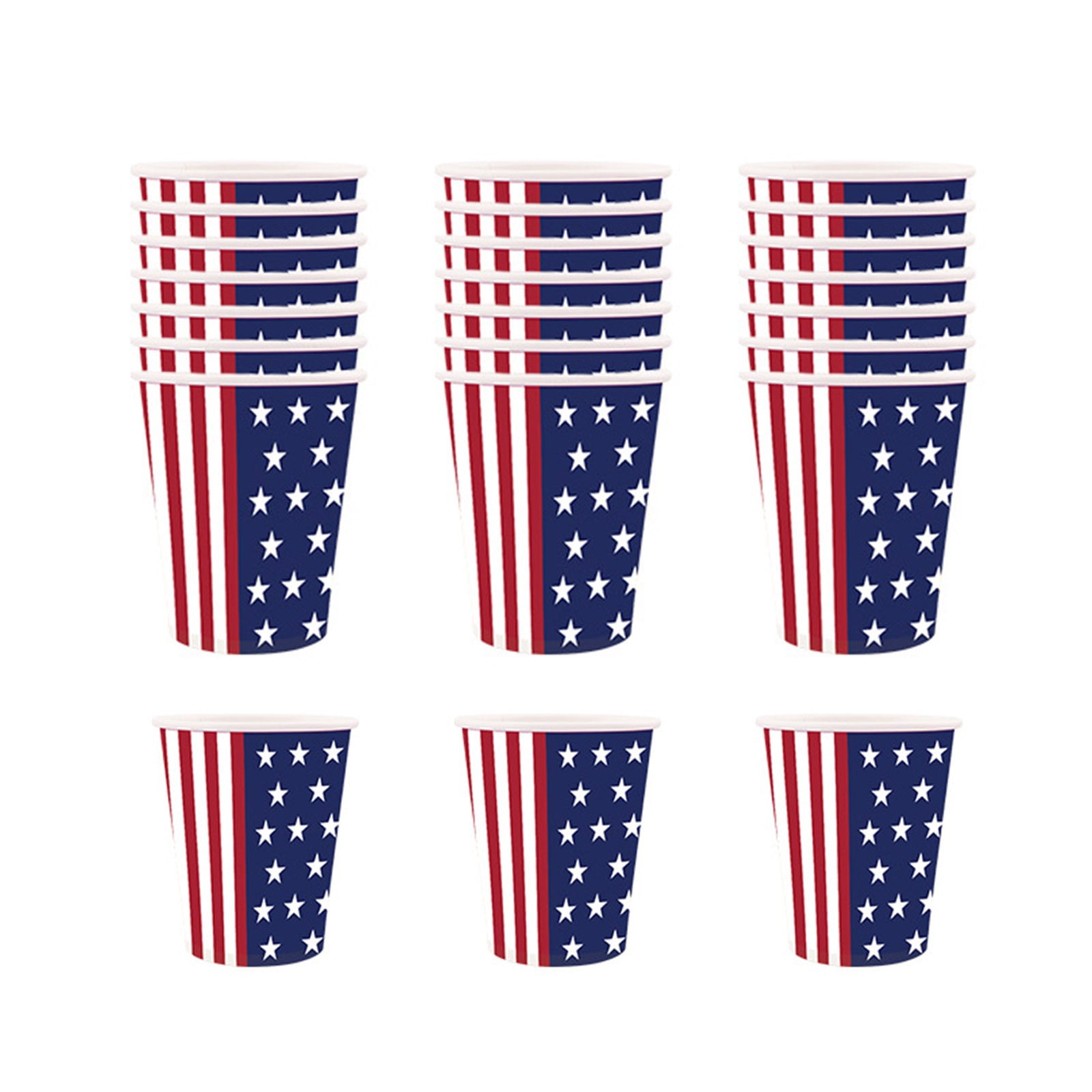 24 Patriotic Disposable Cups Paper , American Flag 4th of July Party ...