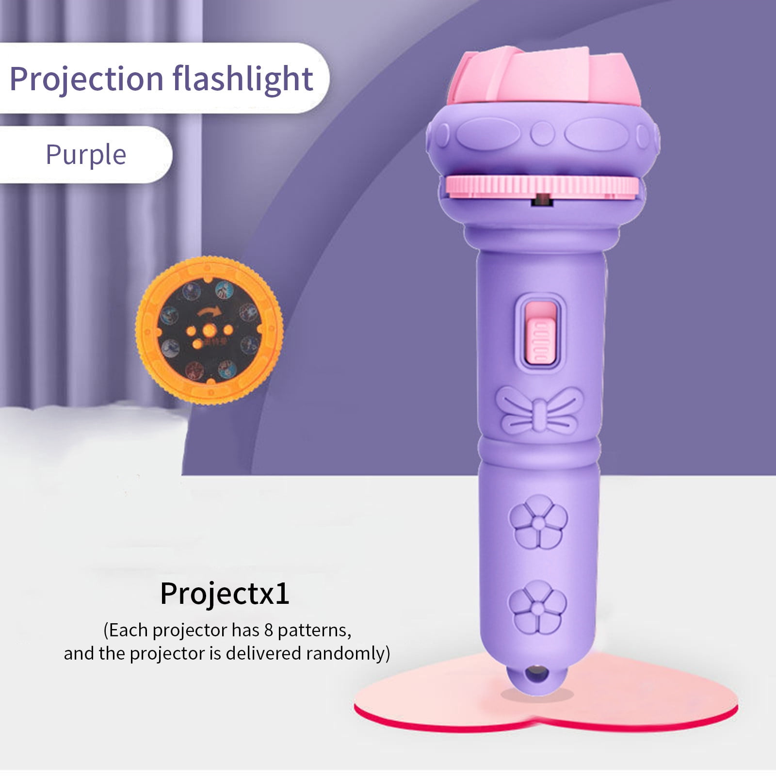 24 Patterns Projector Flashlight, Kids Dinosaur/Vehicle/Fruit Torch ...