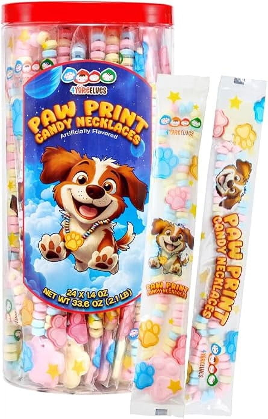 4YoreElves Paw Print Candy Necklaces, Candy Jewelry Party Favors, 24 ...