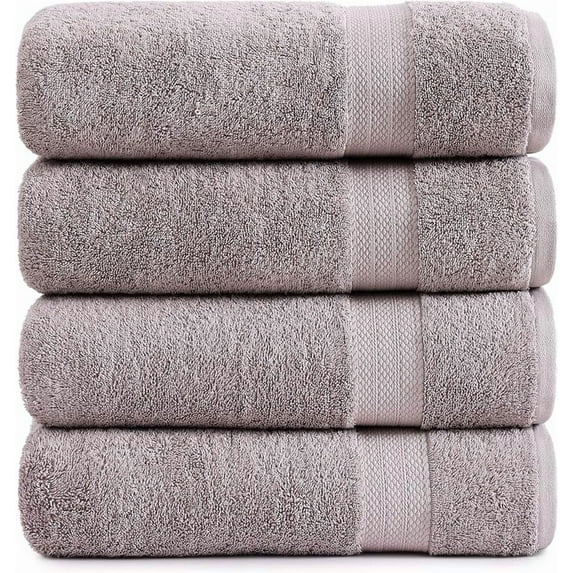24 Pc 100% Cotton Bath Towels For Bathroom Set, Quick Dry, Machine Wash ...
