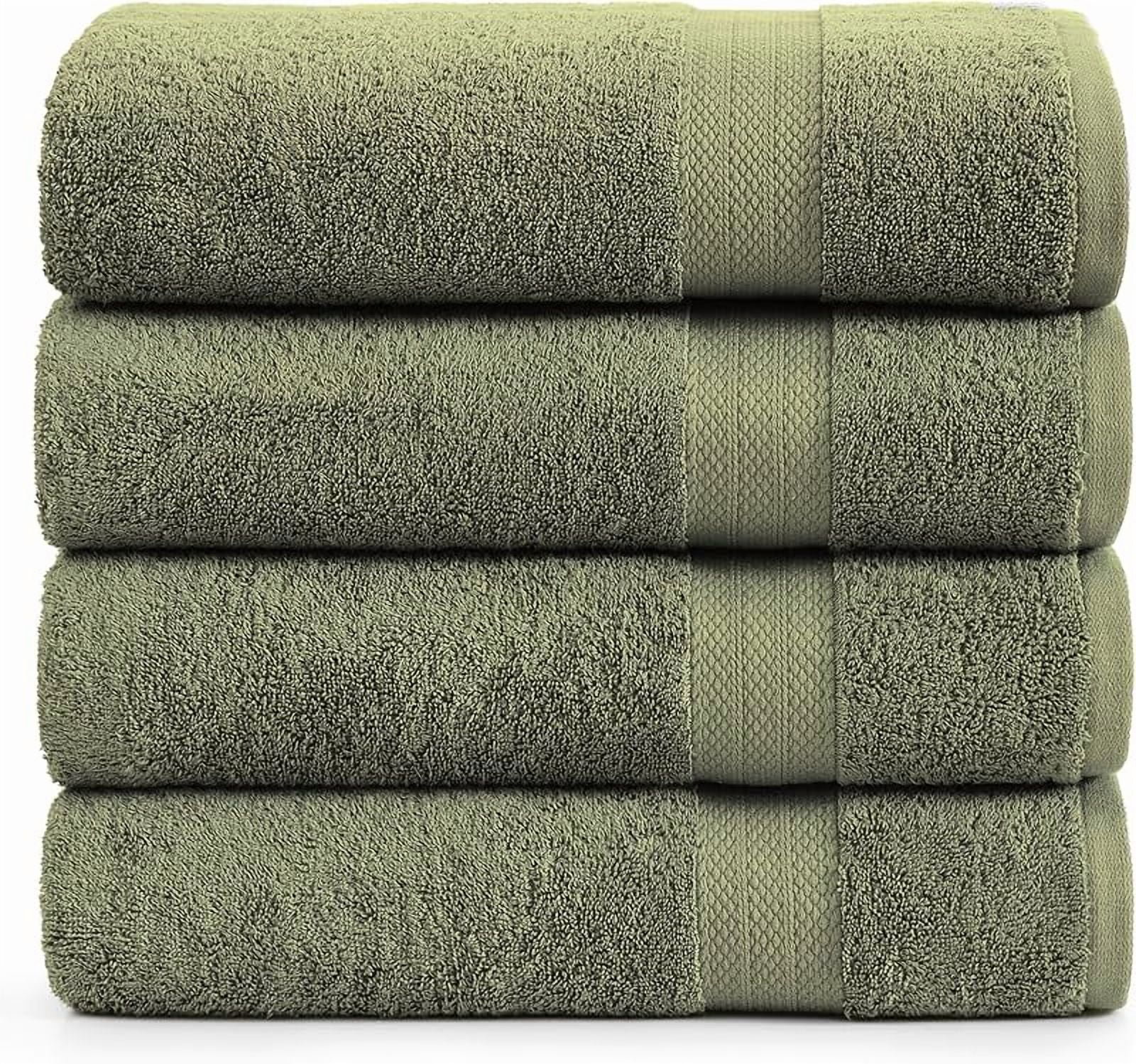 24 Pc 100% Cotton Bath Towels For Bathroom Set, Quick Dry, Machine Wash ...