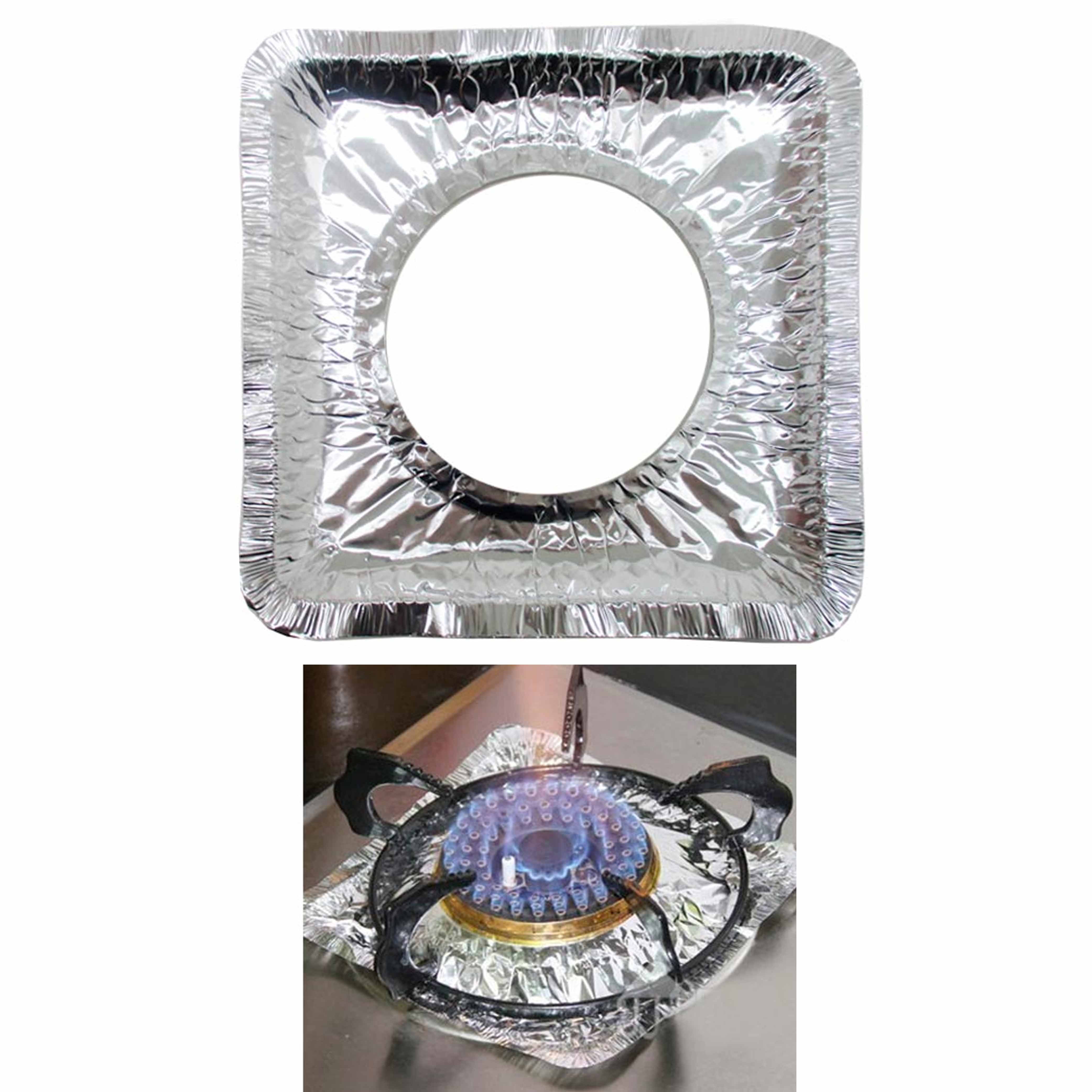 24 Pc Aluminum Foil Square Gas Burner Disposable Stove Bib Liners ...