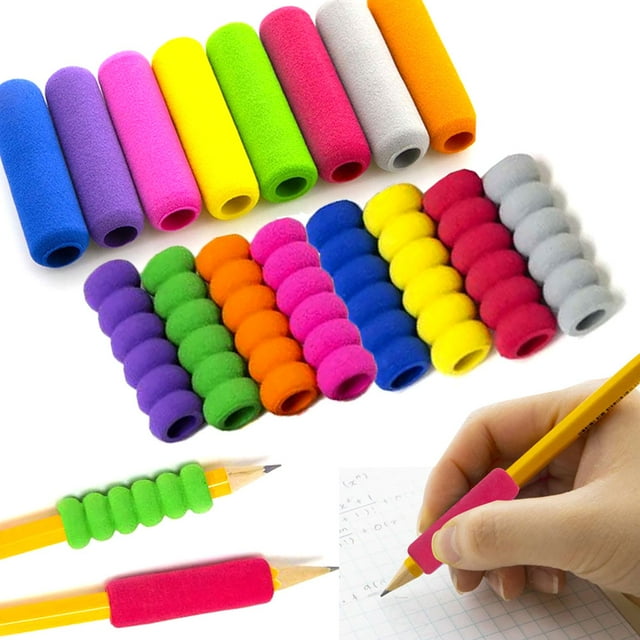 24 Pc Foam Pencil Grips Pen Comfort Cushion Grippers Soft Groove Sponge ...