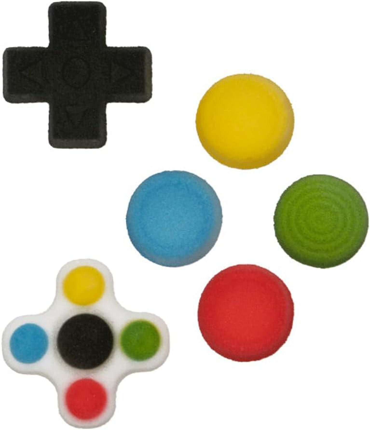 24 Pc - Gamer Buttons Dec-Ons Molded Sugar Edible Cupcake Cake Toppers ...