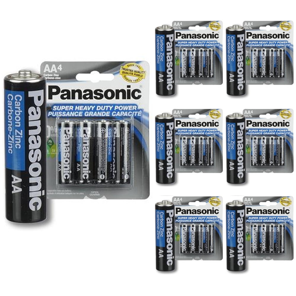 24 Pc Panasonic AA-4 Carbon Zinc Super Heavy Duty Batteries All Purpose ...