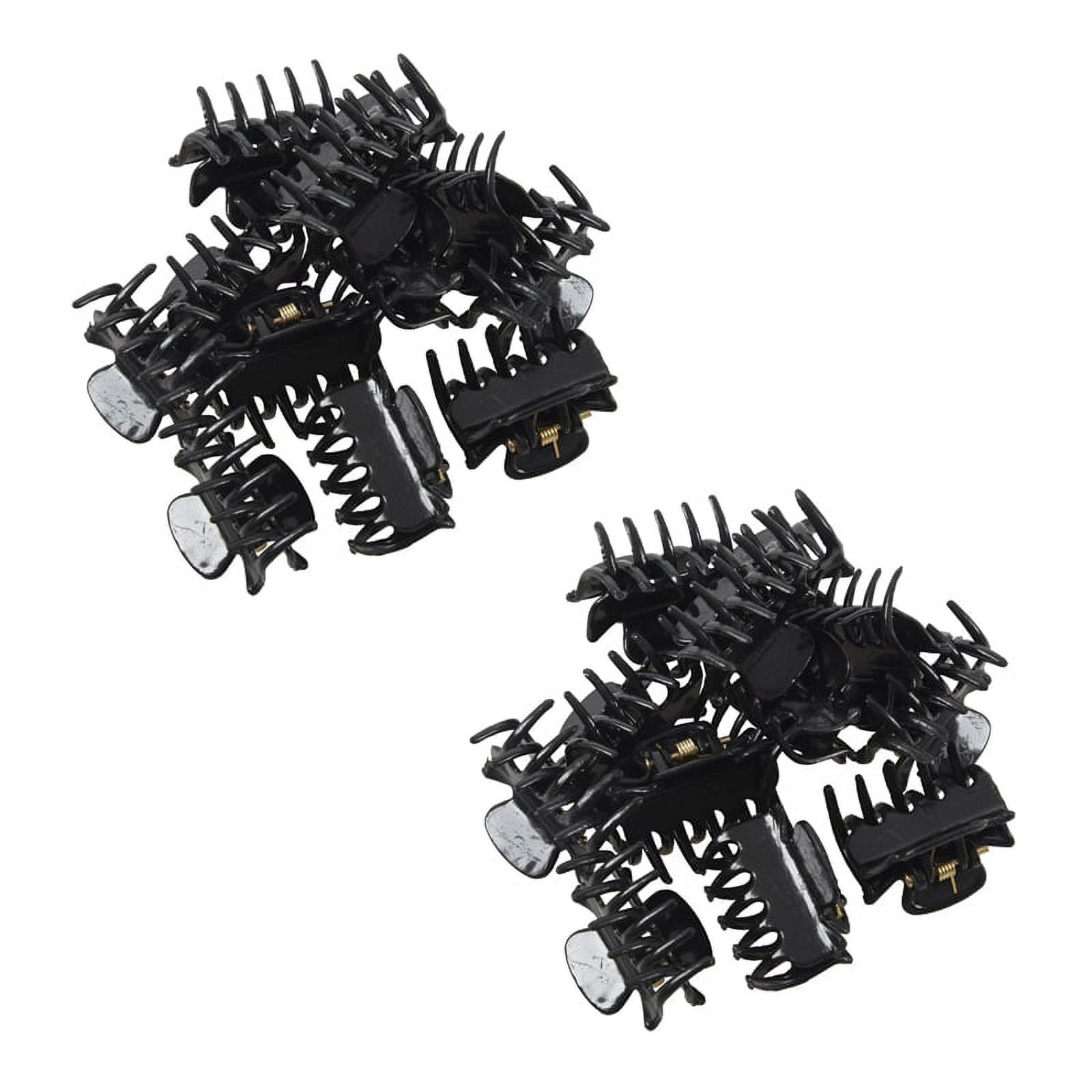 24 Pcs 1.1 inch Long Black Plastic Mini Hairpin 10 Claws Hair Clip ...