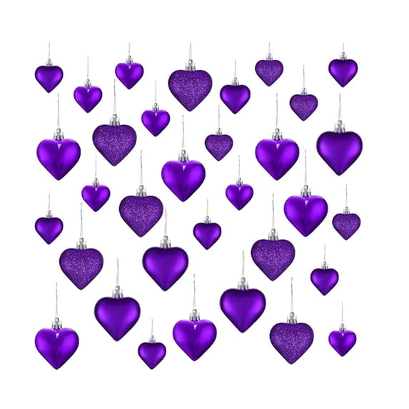 24 Pcs 1.77inch Valentine's Day Ball Ornaments, Red Pink White Heart ...