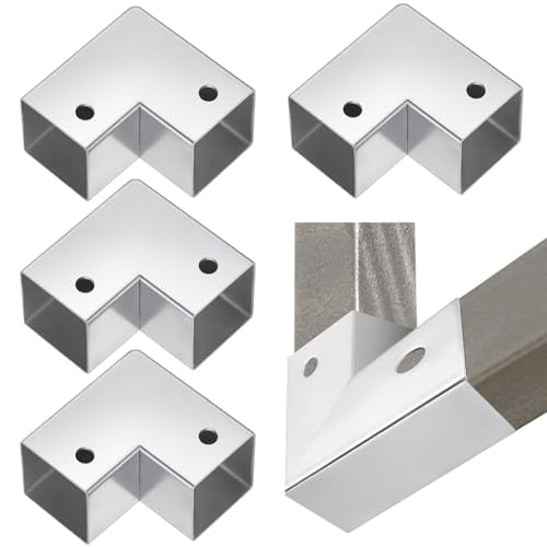 24 Pcs 1" Square Tube Fittings 2 Way L Square Tube Connector 90 Degree ...