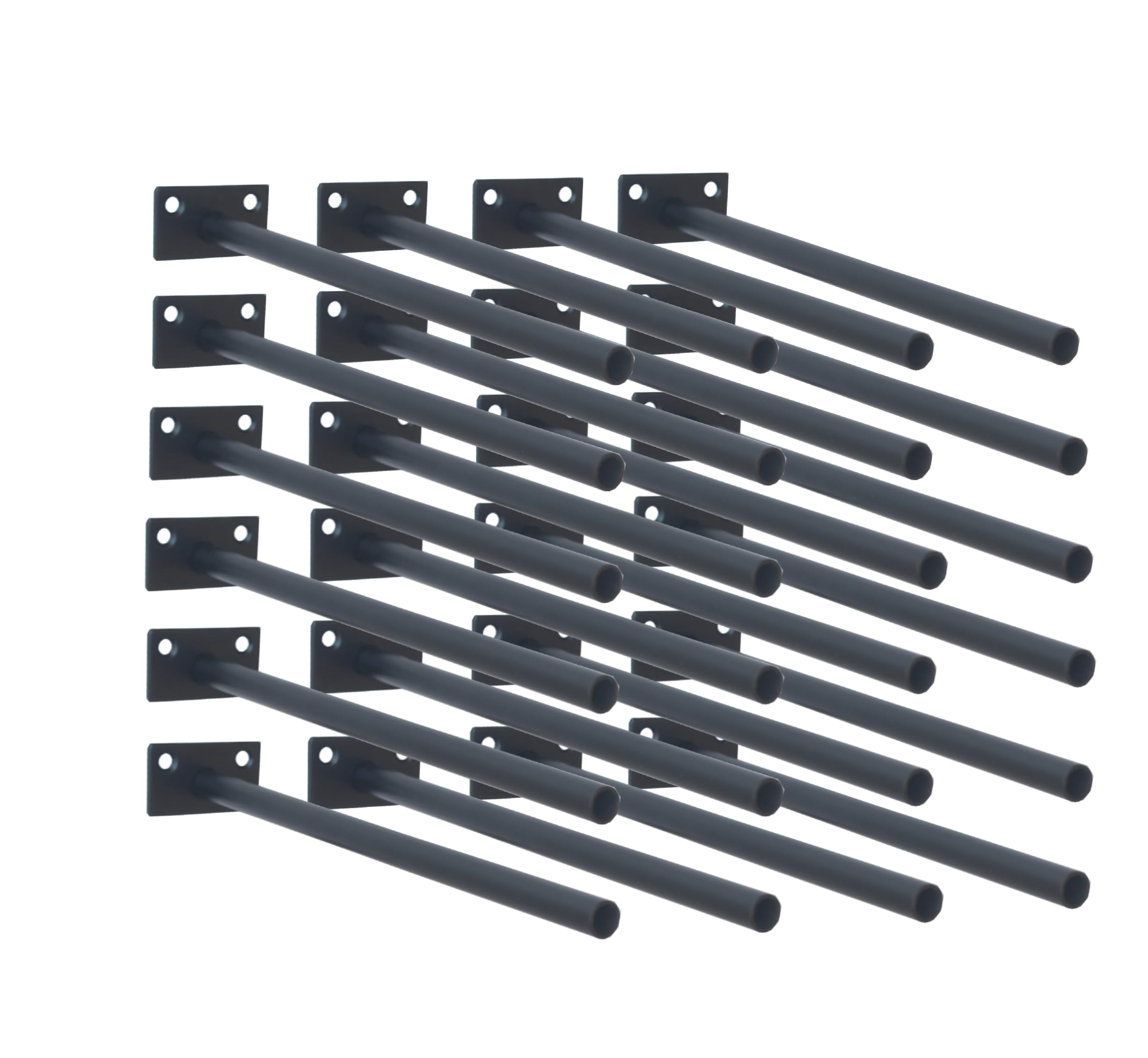 24 Pcs 10" Black Steel Floating Shelf Bracket Blind Shelf Supports ...