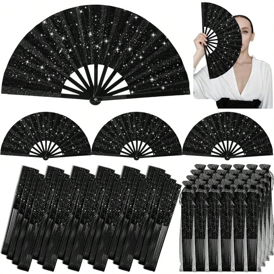 Folding Hand Fan Anulely Large Round Hand Fan - Traditional Paddle Fan ...