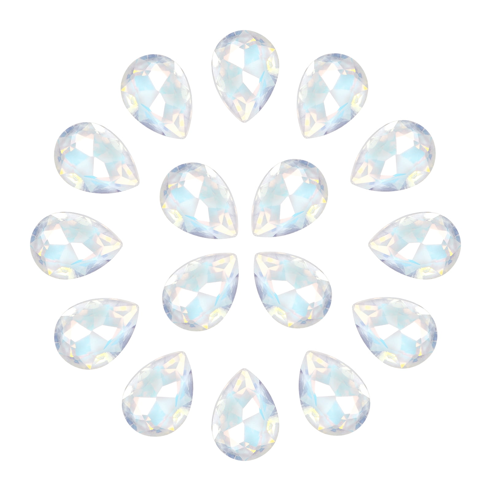 24 Pcs 13 x 18mm Teardrop Rhinestones Pointed Back Glass Rhinestone ...
