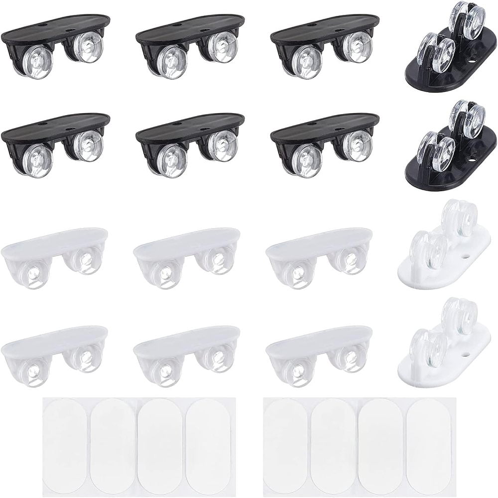 24 Pcs 2 Colors Self Adhesive Wheels Plastic Universal Caster Wheels ...
