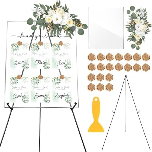 24 Pcs 24" x 20" Wedding Seating Chart Board Display Kits for Reception ...