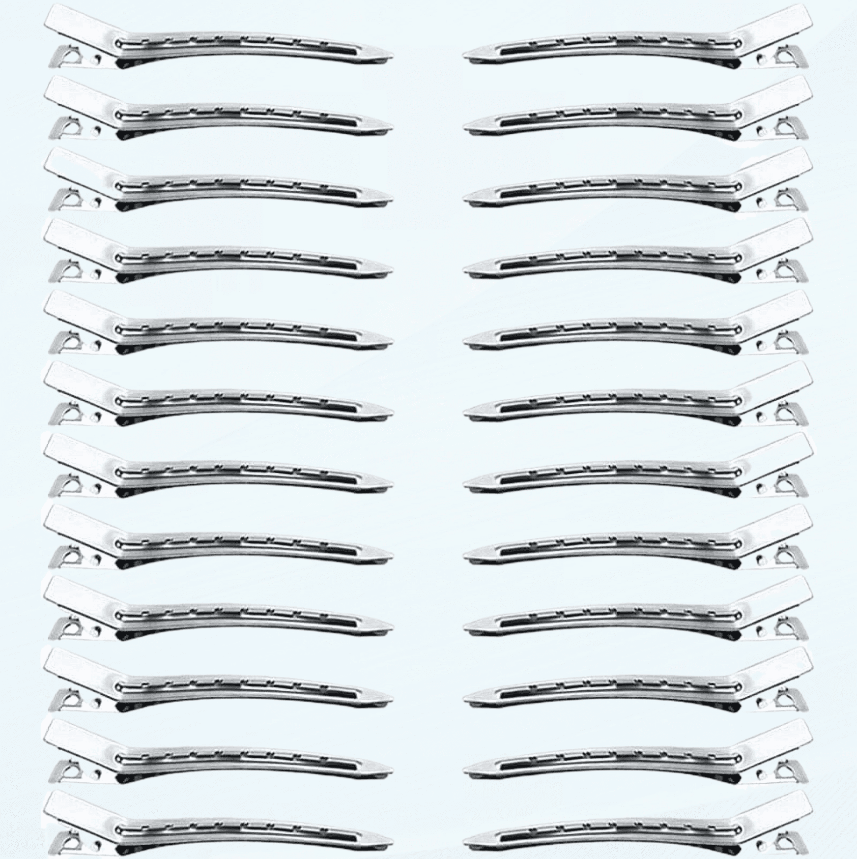 24 Pcs 3.5" Duck Bill Silver Alligator Metal Hair Rollers Clips with ...