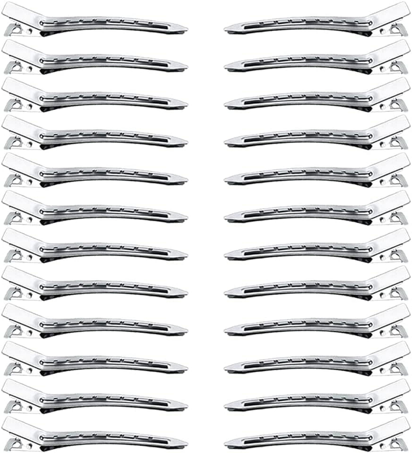 24 Pcs 3.5" Duck Bill Silver Alligator Metal Rustproof Hair Rollers ...