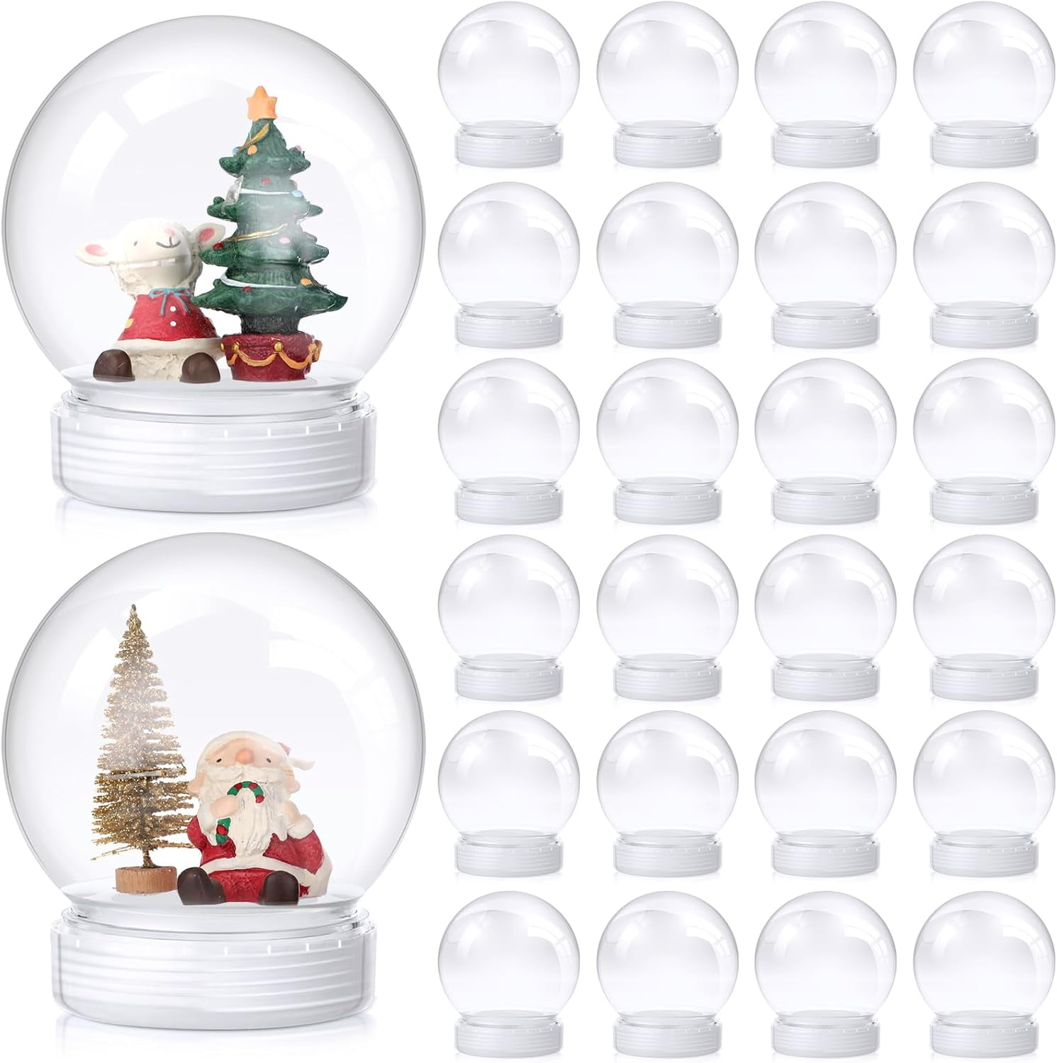 24 Pcs 3.9 Inch DIY Snow Globe Bulk Clear Water Globe with Screw Off ...