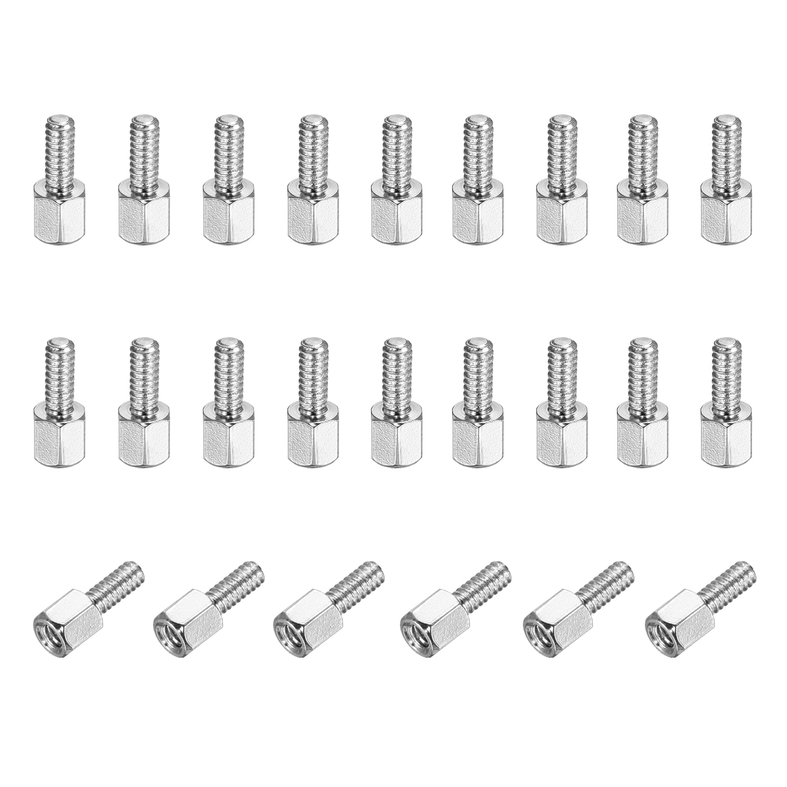 24 Pcs 4-40x5mm+7mm Male Female Hex Standoff, Nickel Plated Copper PCB ...