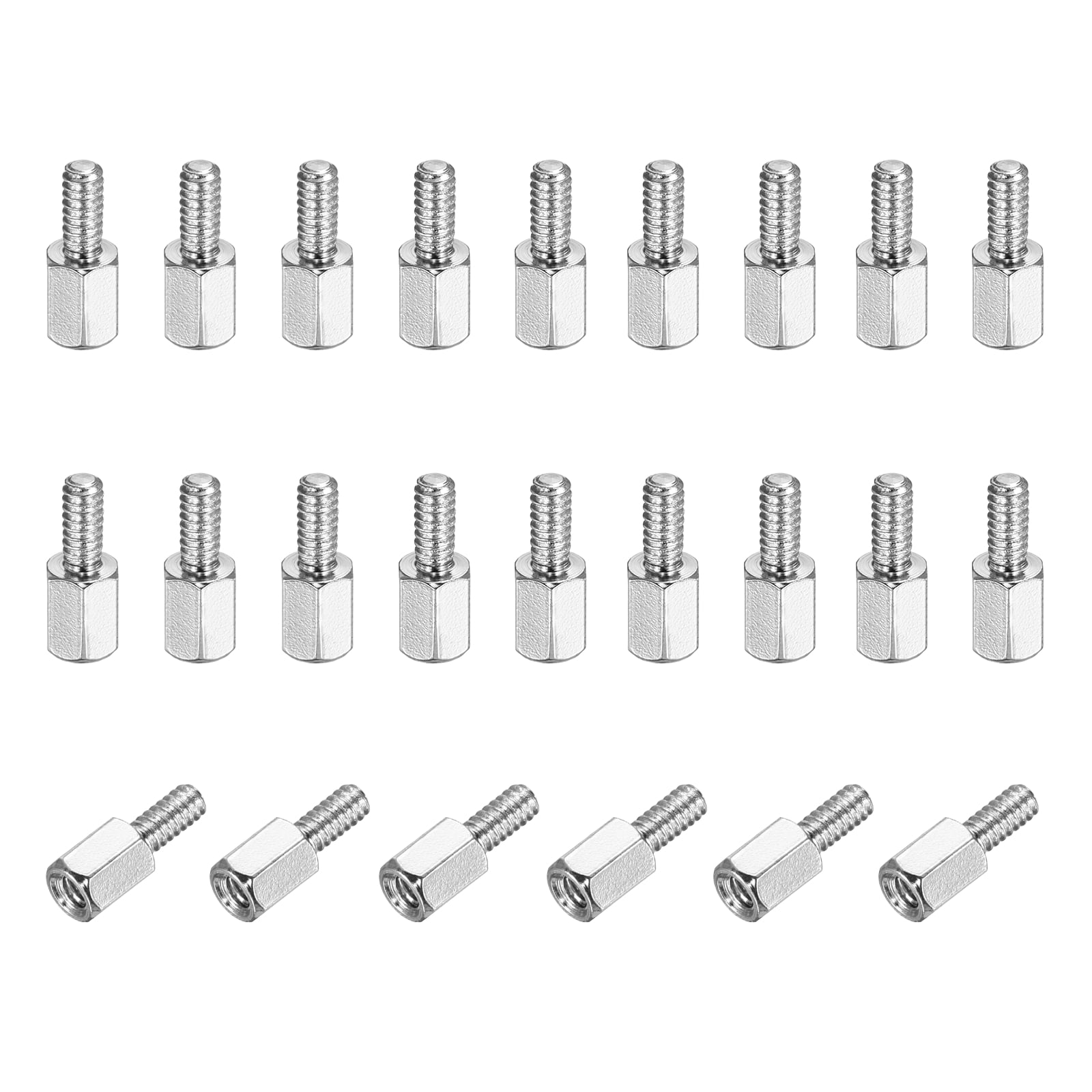 24 Pcs 4-40x6mm+6mm Male Female Hex Standoff, Nickel Plated Copper PCB ...