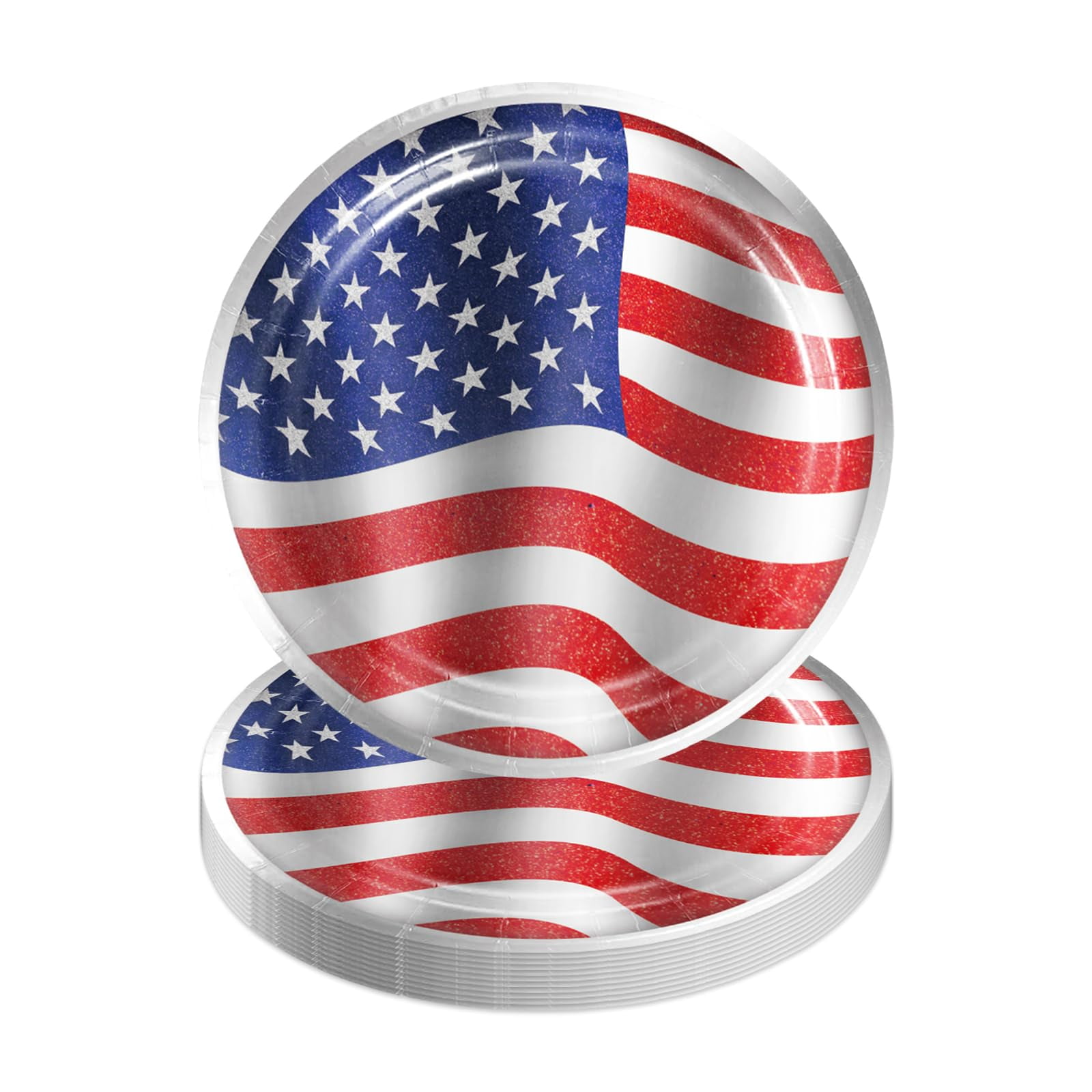 24 Pcs 4thITSC of July Patriotic Party Theme Paper Plates 9 Inch ...