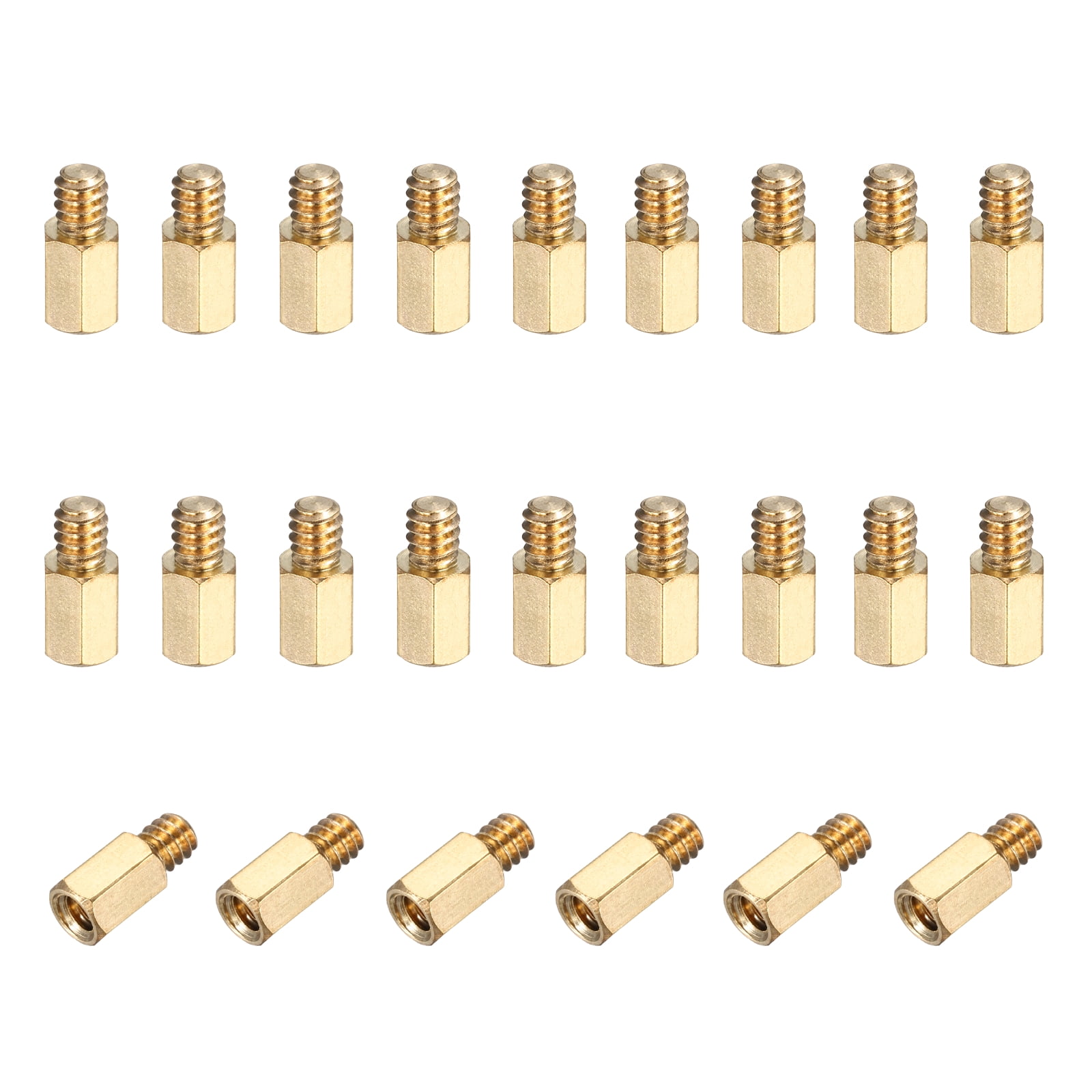 24 Pcs 6-32x6.5mm+4mm Male Female Hex Standoff, Nickel Plated Copper ...