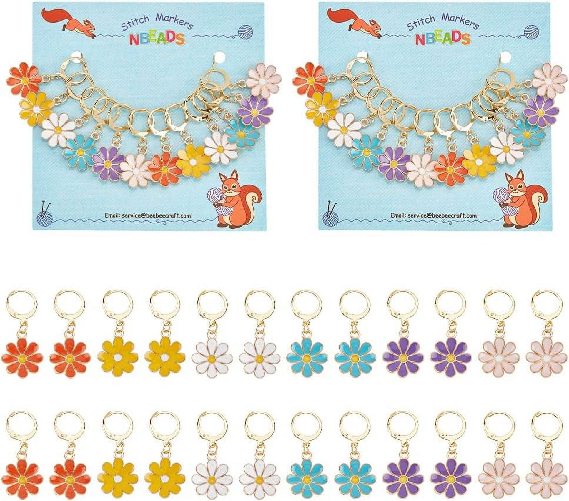 24 Pcs 6 Colors Daisy Flower Stitch Markers, Alloy Enamel Crochet ...