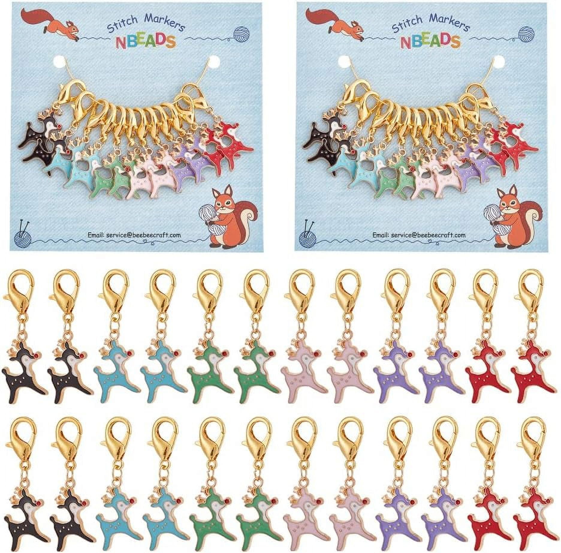 24 Pcs 6 Colors Deer Stitch Markers Enamel Alloy Crochet Stitch Marker ...