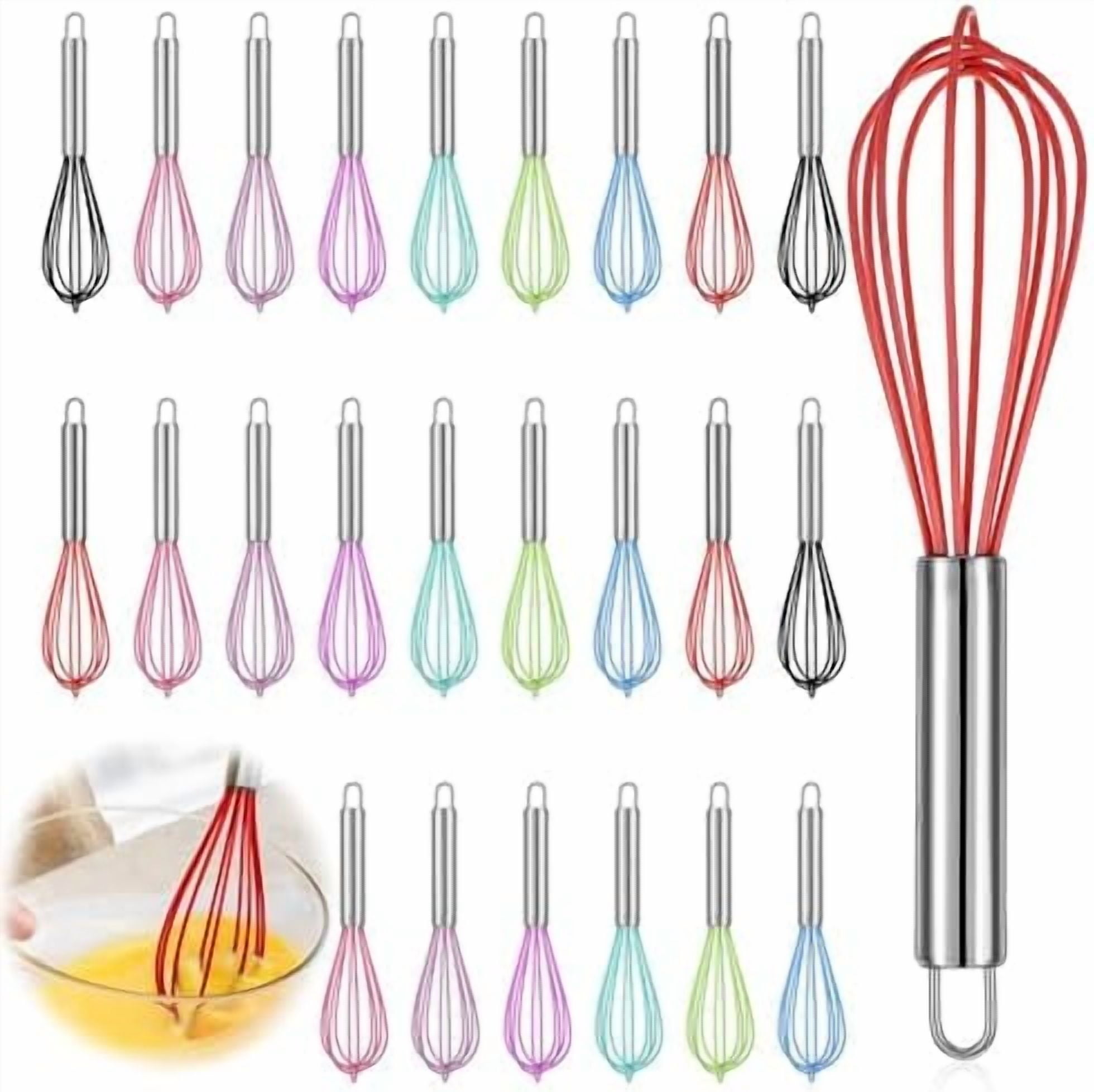 24 Pcs 8 Inch Whisks Bulk for Cooking, Silicone Whisks Non Scratch ...