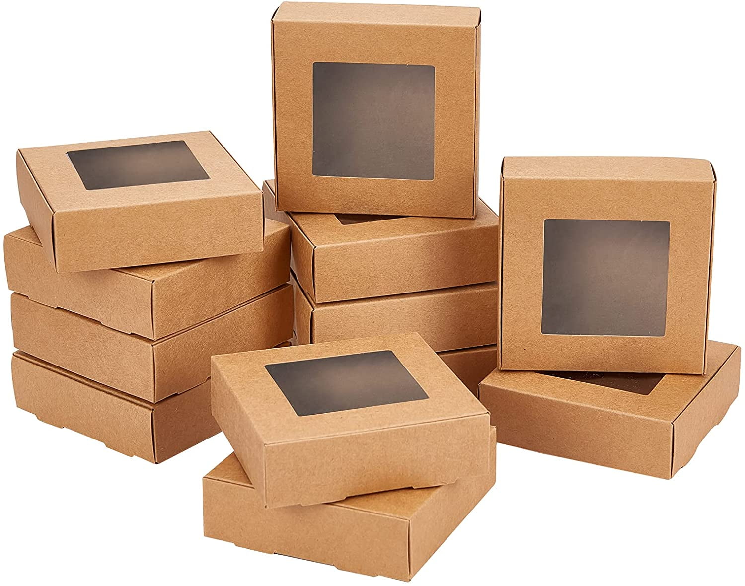 24 Pcs 9.9x9.6x3.5cm Camel Paper Box Fold Cookie Boxes Jewelry Kraft ...