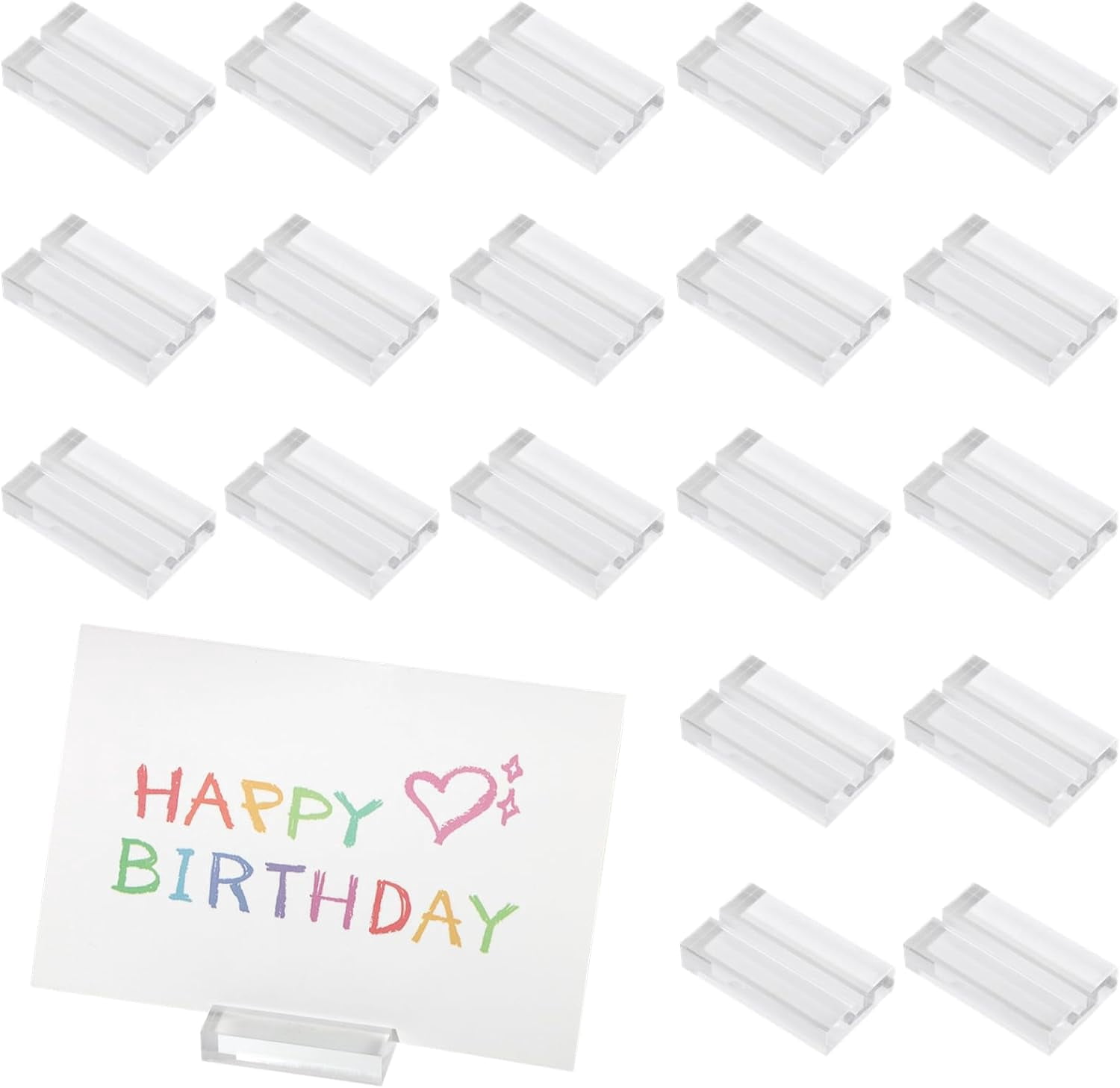 24 Pcs Acrylic Place Card Holders, 2 Inch Card Display Stand, Table ...