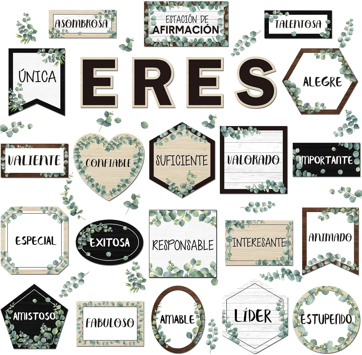 24 Pcs Affirmation Station Spanish Bulletin Board Set Spanish ...