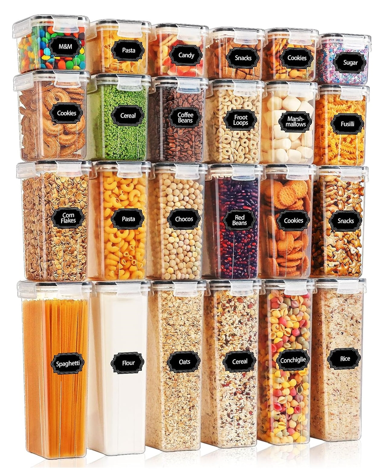 24 Pcs Airtight Food Storage Containers with Lids, Plastic Kitchen and ...