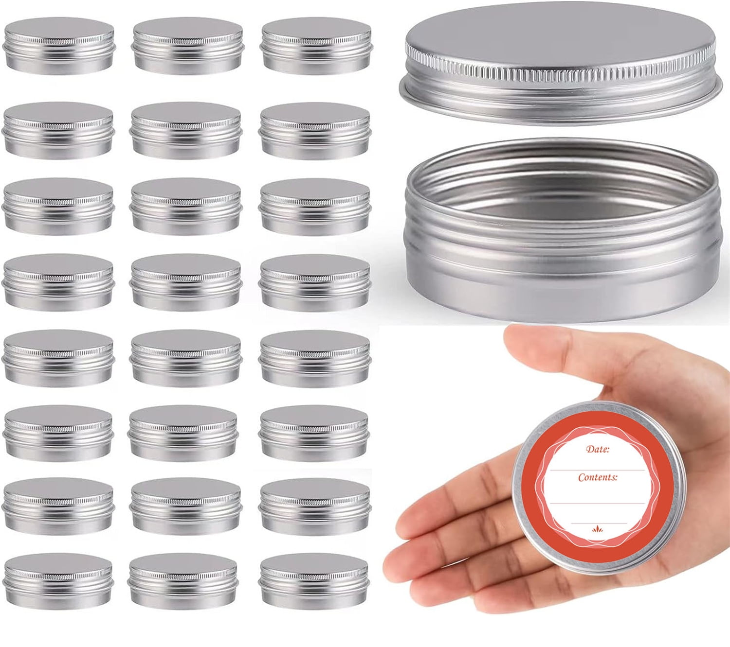 24 Pcs Aluminium Tins Jars, Aluminium Empty Containers, 30 ml Aluminium ...