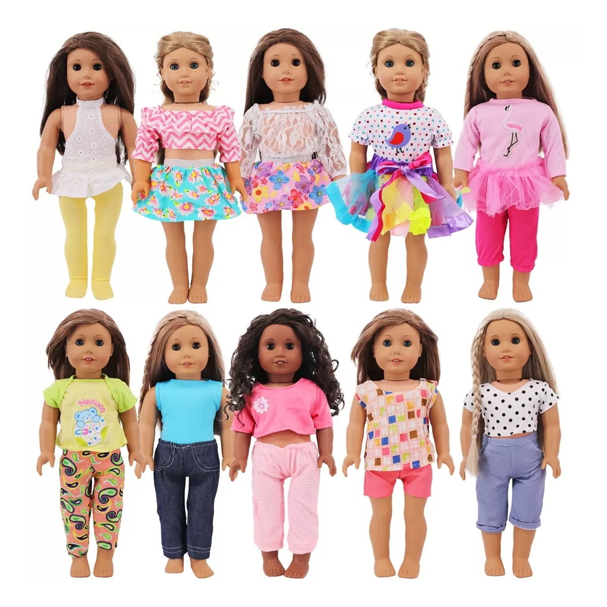 24 Pcs American Doll Clothes for 18 inch Doll Clothes and Accessories - Doll Clothing Outfits ...
