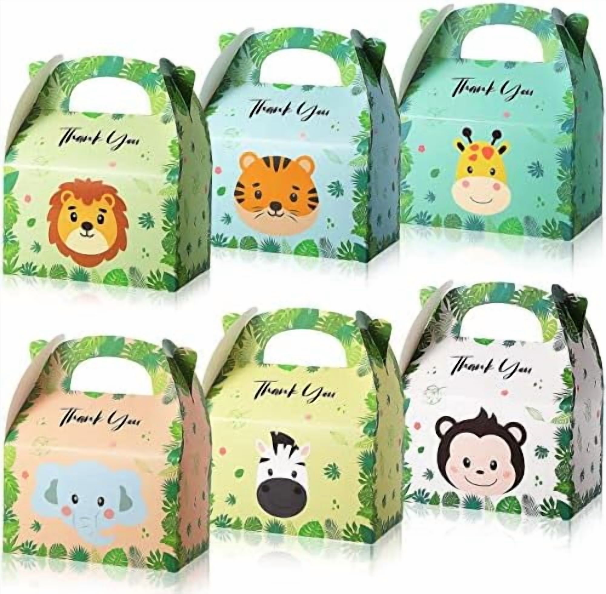 24 Pcs Animal Party Favor Treat Box Safari Party Zoo Bags Favor Candy ...