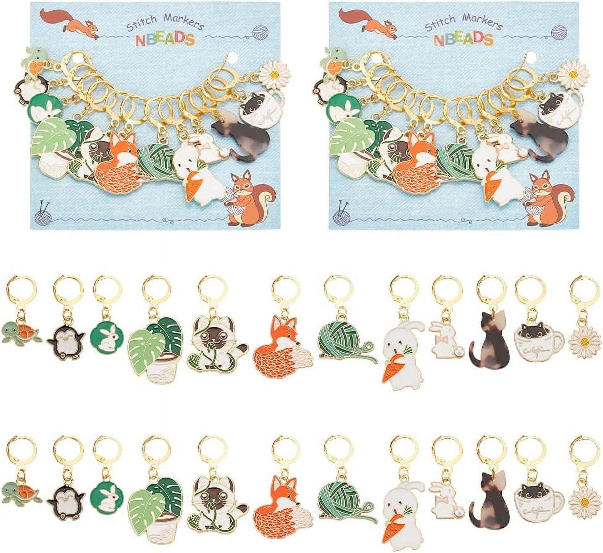 24 Pcs Animal Theme Stitch Markers Enamel Alloy Crochet Stitch Marker ...